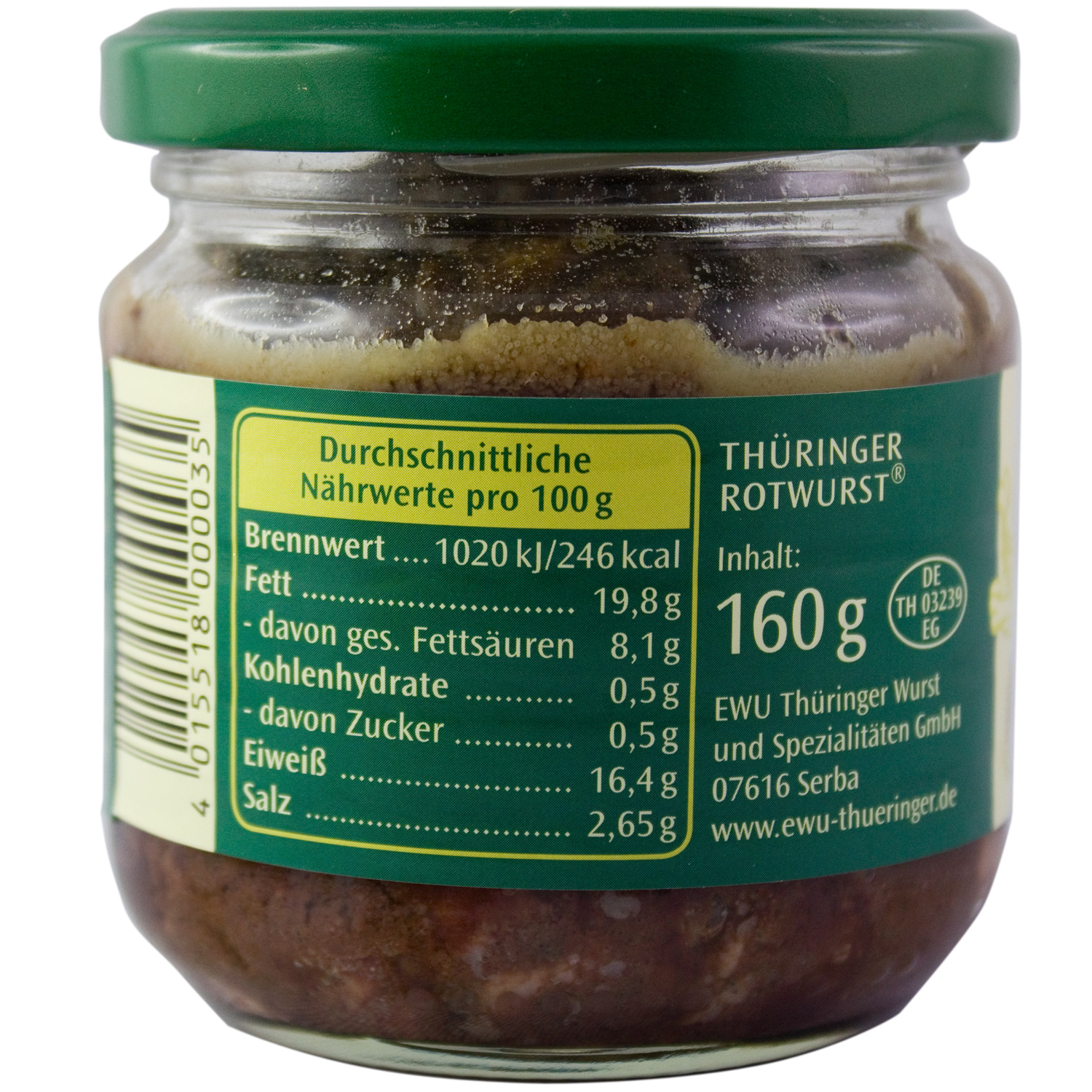 Ossikiste.de | EWU Original Thüringer Rotwurst 160g | online kaufen